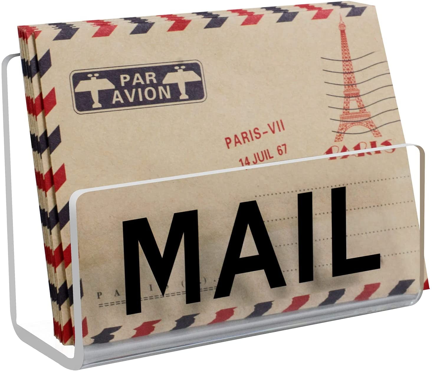 HUACA ChengFu Crystal Clear Acrylic Mail Organizer Countertop, Mail ...