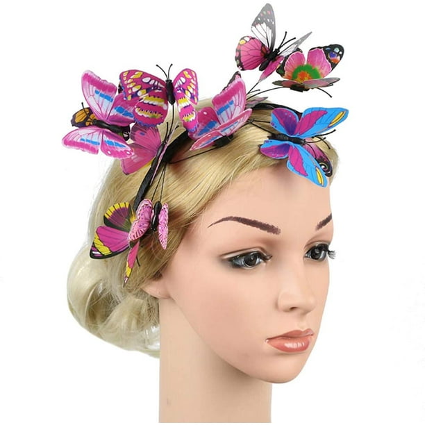 Butterfly Headband Fascinator Hat Crown Hair Band Fashion Headpiece for ...
