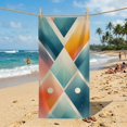 Boho beach towels A poster with a geometric design in blue - Walmart.com