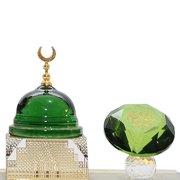 Crystal Mosque Miniature Muslim Kaaba Islamic Figurine Table Sculpture ...