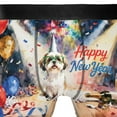 Happy New Year Shih Tzu Chills on Year-End Party All Over Print Boxer ...
