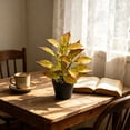 Cheapark Artificial Croton Potted Plant Home Desktop Ornament Gift ...