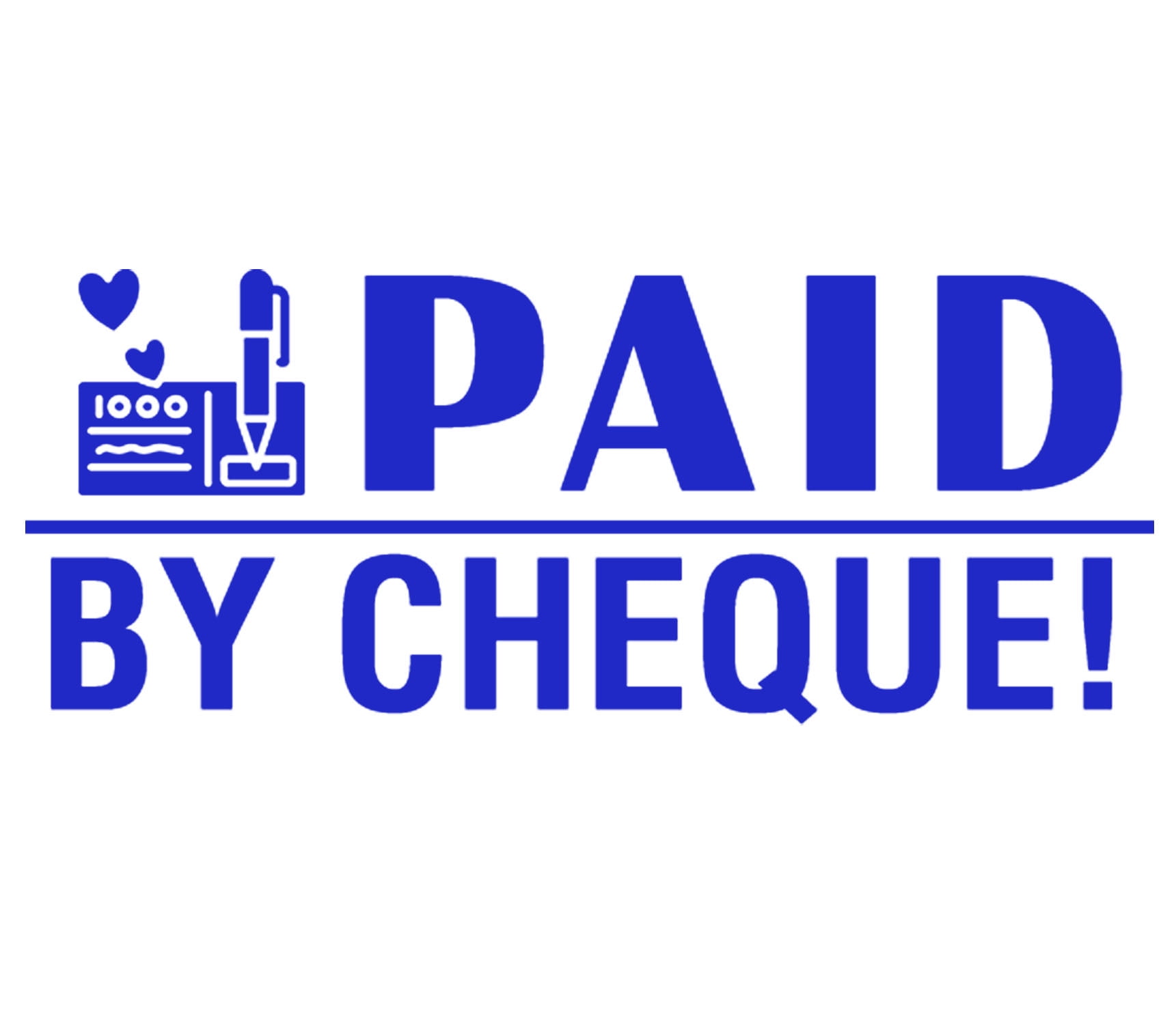 Printtoo Paid By Cheque Self Inking Rubber Stamp Pre-Inked Office Stamp ...