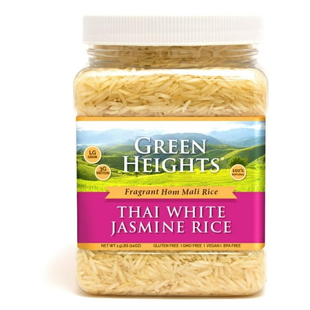 White Jasmine Hom Mali Rice - 24 Ounce / 680 Grams Jar (15+ Servings ...