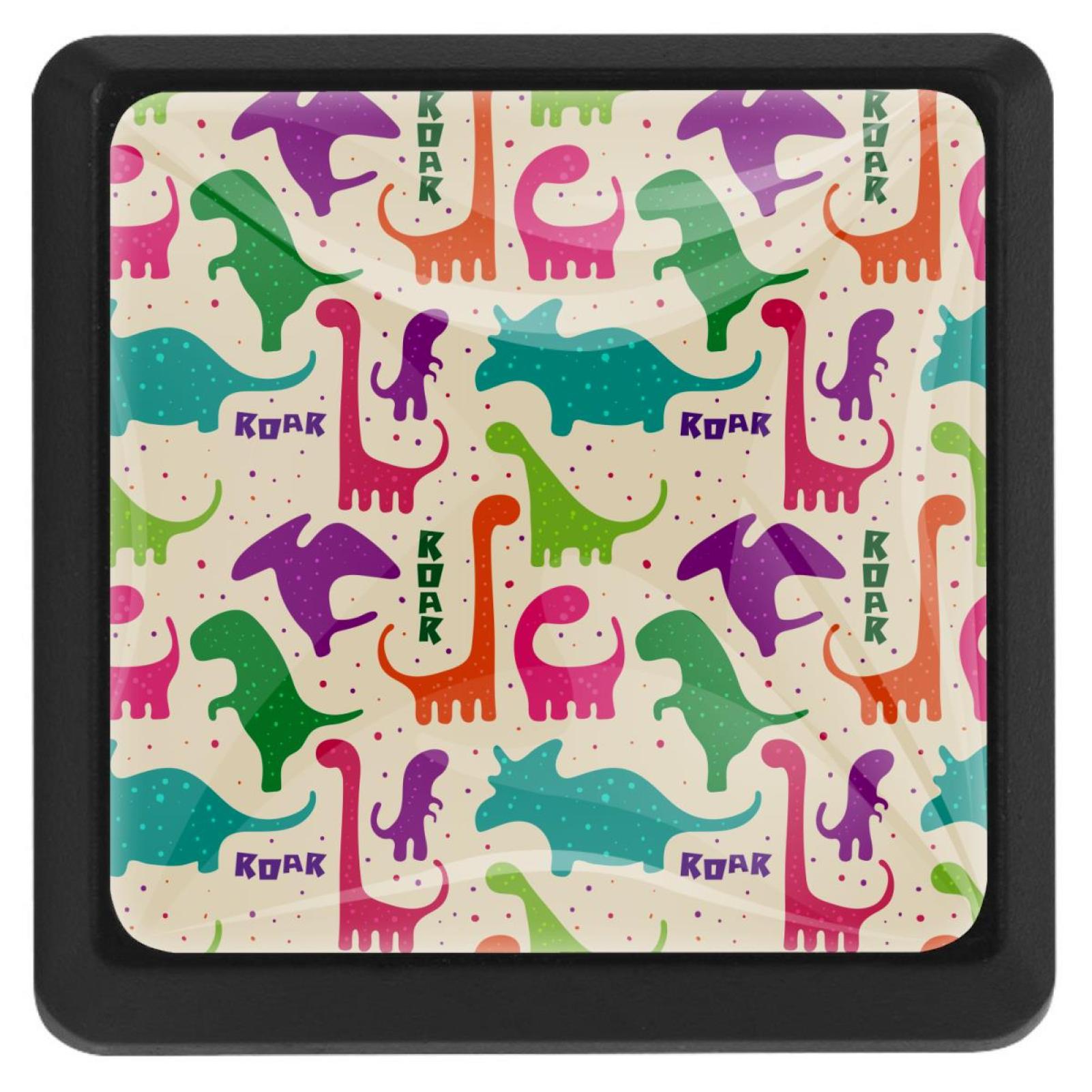 3 Pack Dinosaur Square Cabinet Door Knobs Decor for Cupboard Dressing ...