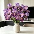 Oil Painting Color System Artificial Flowers Iris Flowers with Stems 17 ...