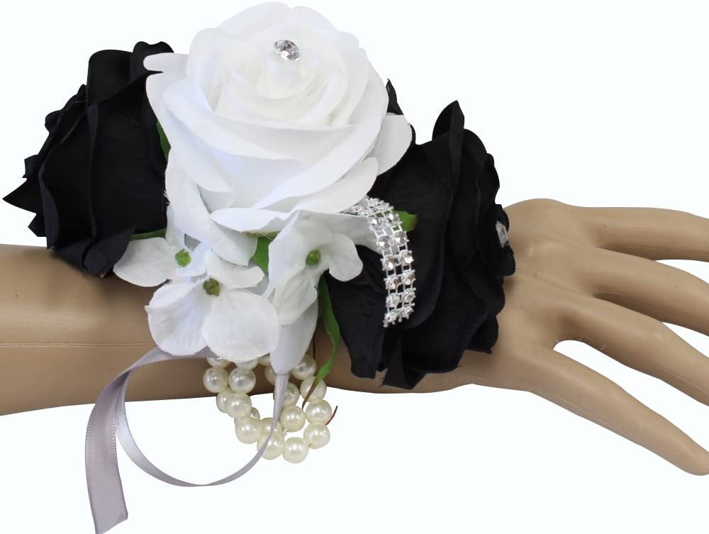 Wrist Corsage-3 Rose Arrangement With Hydrangea Keepsake Artificial ...