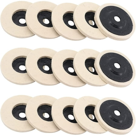 Polishing Disc, 15 Pcs 4 Inch 100mm Wool Polishing Disc for Angle ...