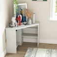 Costway Corner Computer Desk, Triangle Writing Workstation with Storage ...