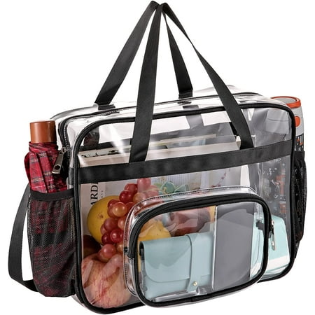 Clear Bags Stadium Approved,See Through Tote Bag+Shoulder Strap Large ...