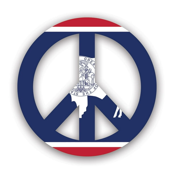 Wyoming Flag Peace Symbol Sticker Decal Self Adhesive Vinyl