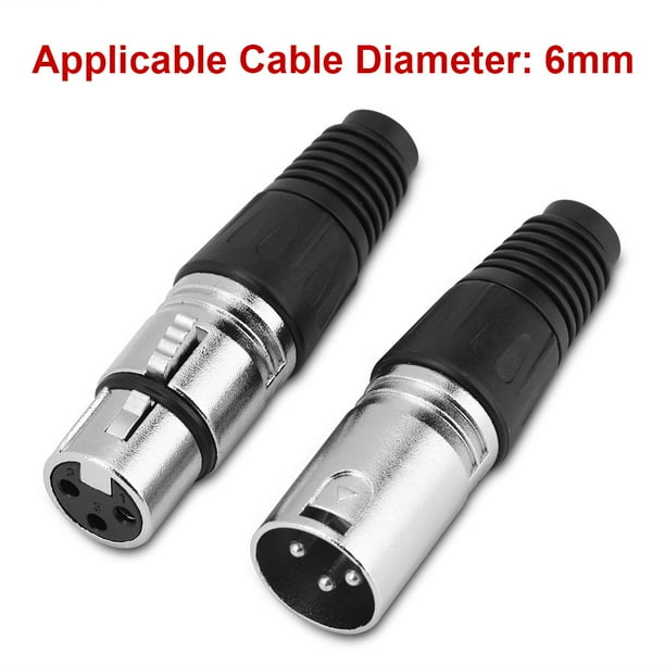 Fugacal XLR Connector, XLR Connector Male,5 Pairs of Male Plug + Female ...