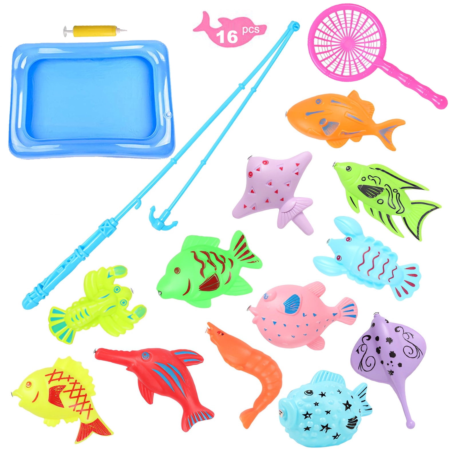 NimJoy Toddler Fishing Set Learning Toy Play Set for Kids Bathtub ...