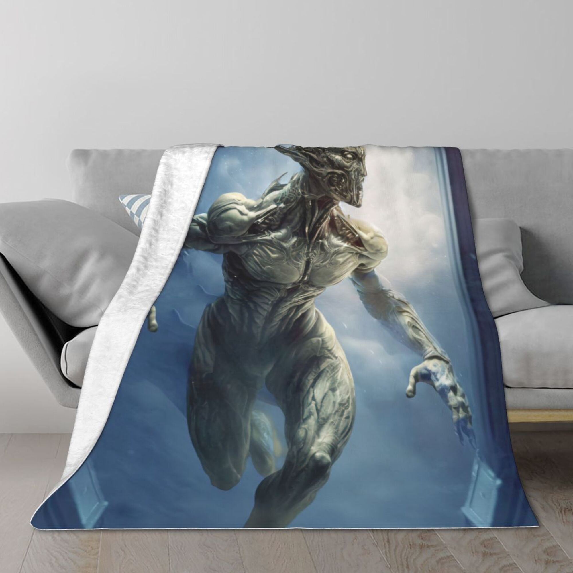 TEQUAN Double Layer Plush Bed Blanket, Future Sci-Fi Alien Pattern Cozy ...