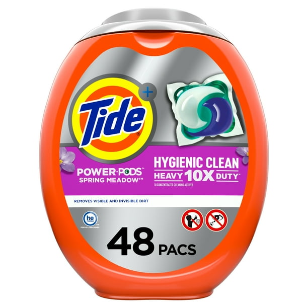 Tide Hygienic Clean Power Pods Spring Meadow, 48 Ct Laundry Detergent ...