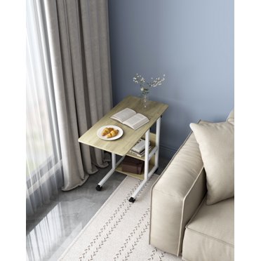 Tribesigns Sofa Side Table, Mobile C Table End Table Snack Table with 2 ...