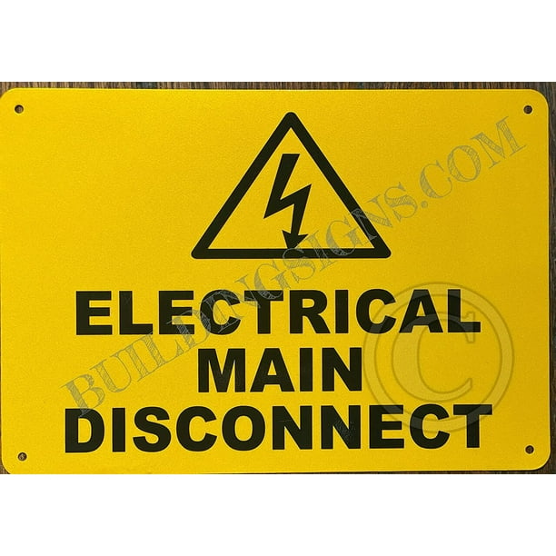 Electrical Main Disconnect Sign (Reflective, Aluminium, Yellow ...