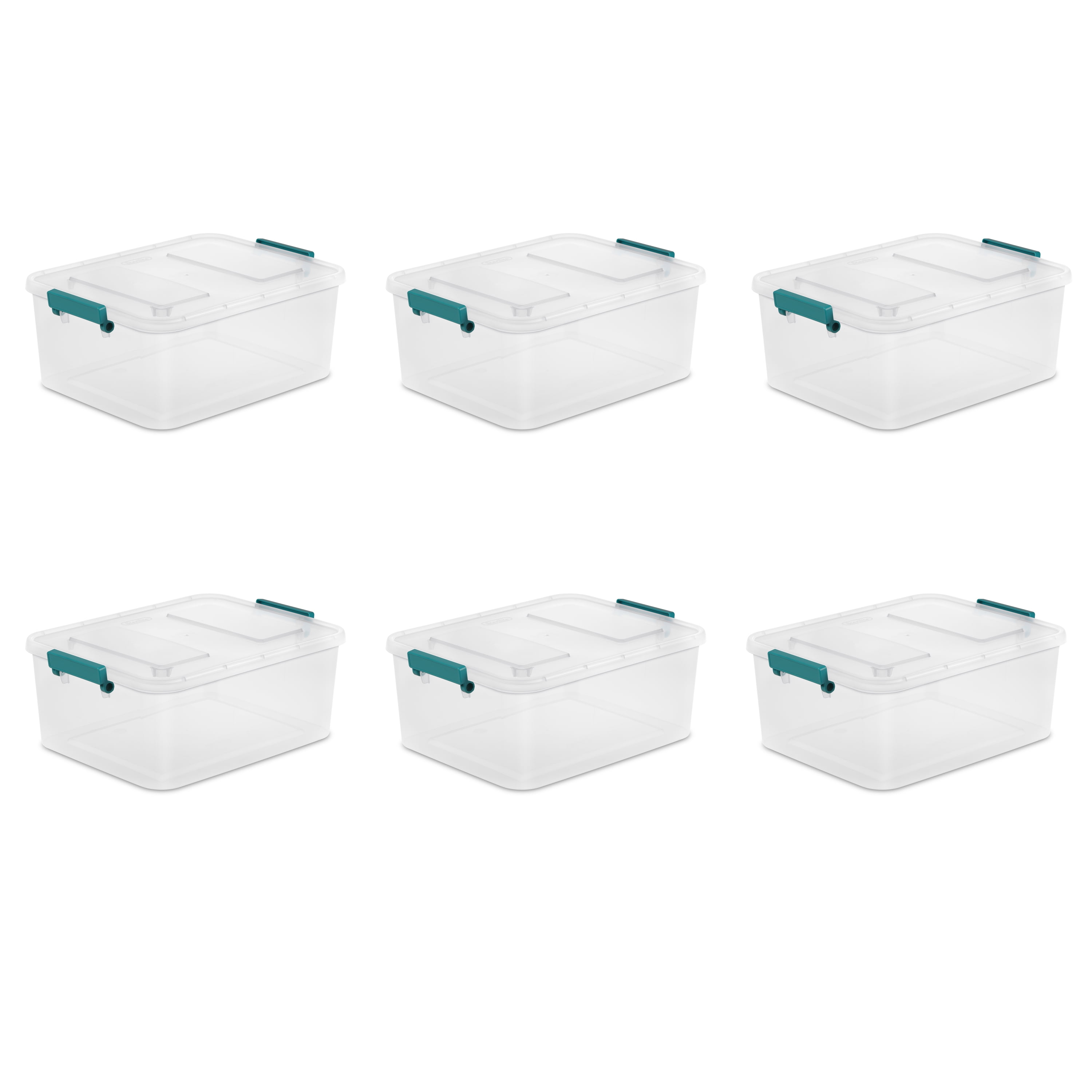 Sterilite 12 7 12 L Qt Modular Latch Box Clear Case Of 6