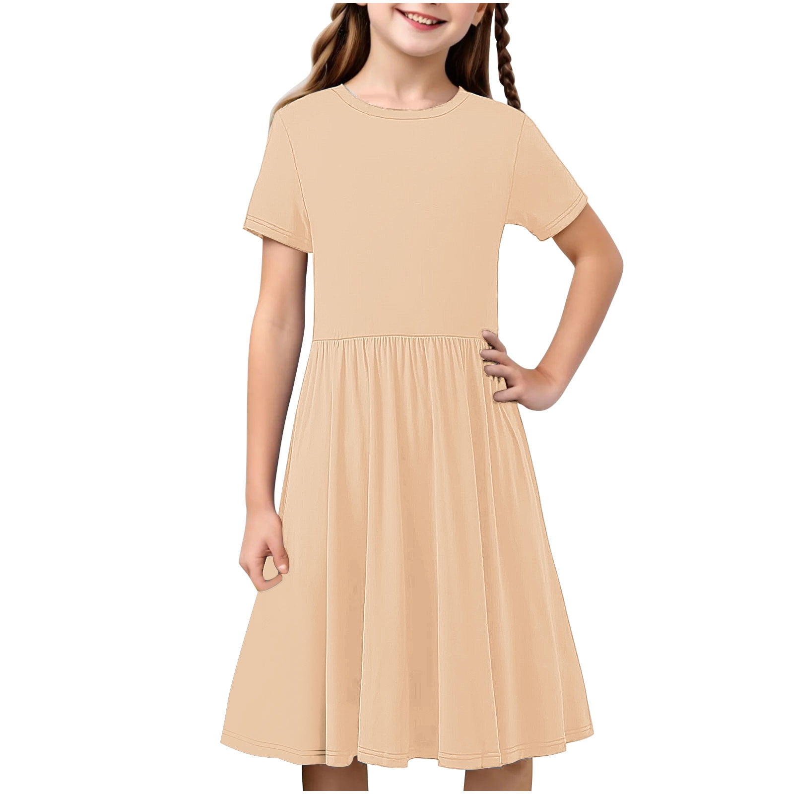 Click here for Hinvhai Girls Summer Short Sleeve Dress Clearance... prices