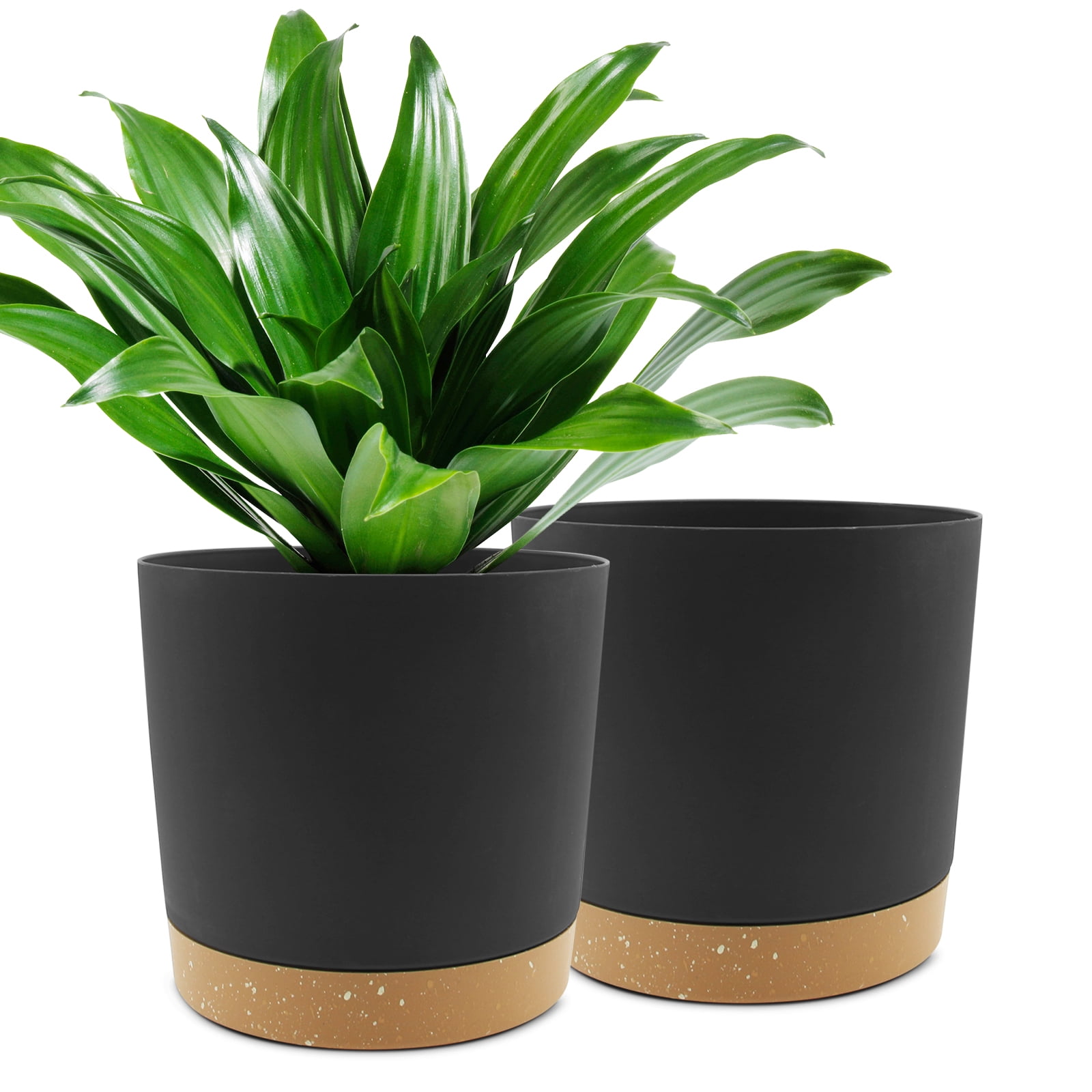 Click here for Qcqhdu 2 Pack Plant Pot  Black Plastic Indoor Plan... prices