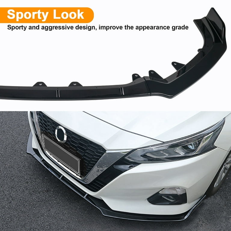 For 7th Nissan Altima 2019 2023 Front Bumper Lip Body Kit Lower Chin Spoiler Glossy Black Walmart