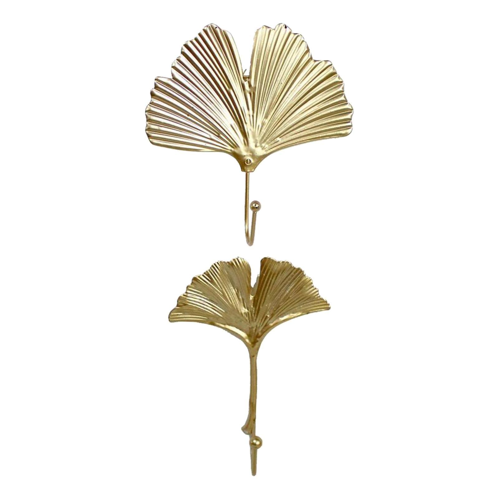 2 Pack Shabby Chic Cast Iron Decorative Wall Hooks Retro Small Leaves ...