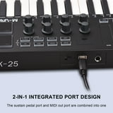 M-WAVE 25 Key USB MIDI Keyboard Controller With 8 Backlit Drum Pads ...