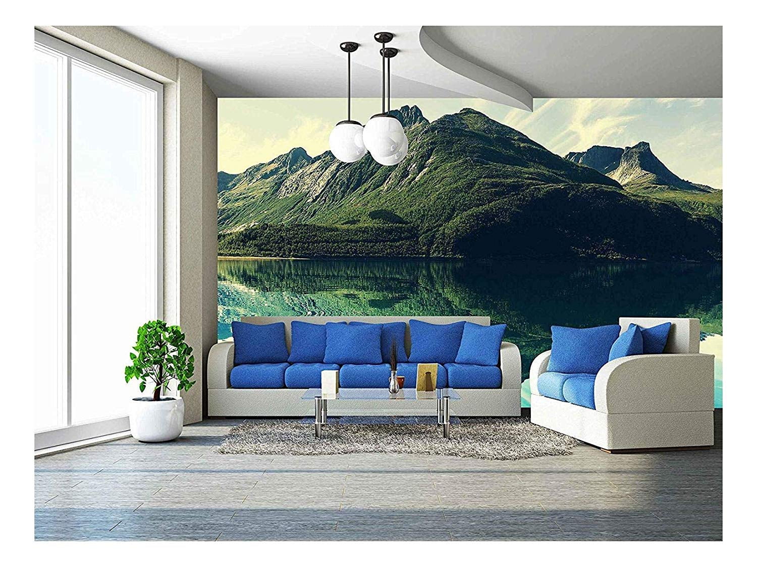 Wall26 Mountain Lake - Removable Wall Mural | Self-Adhesive Large ...