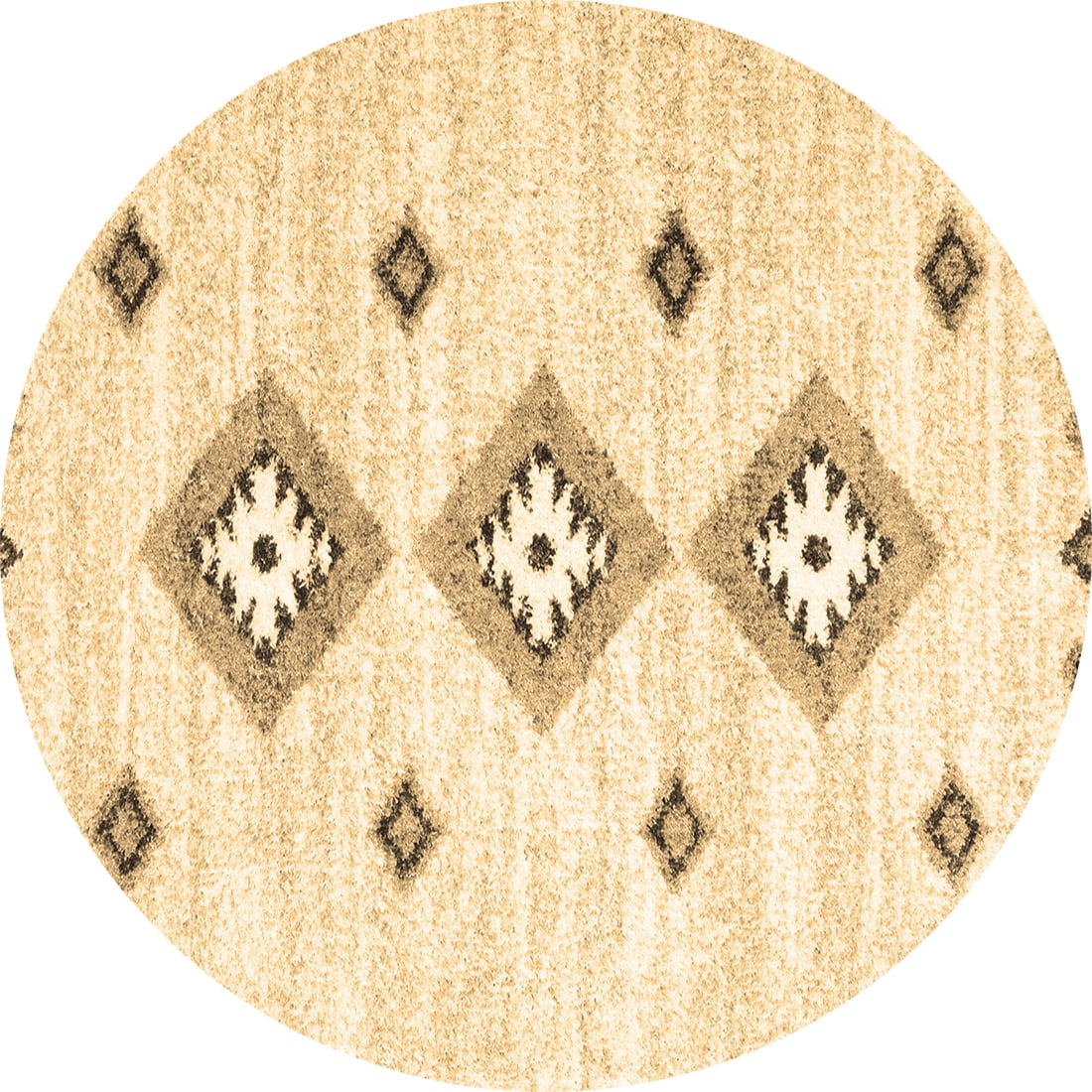 Ahgly Company Indoor Round Abstract Brown Contemporary Area Rugs, 6 ...