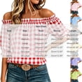 Ayolanni Short Sleeve T Shirts for Women Ruffled Checkered V-Neck ...