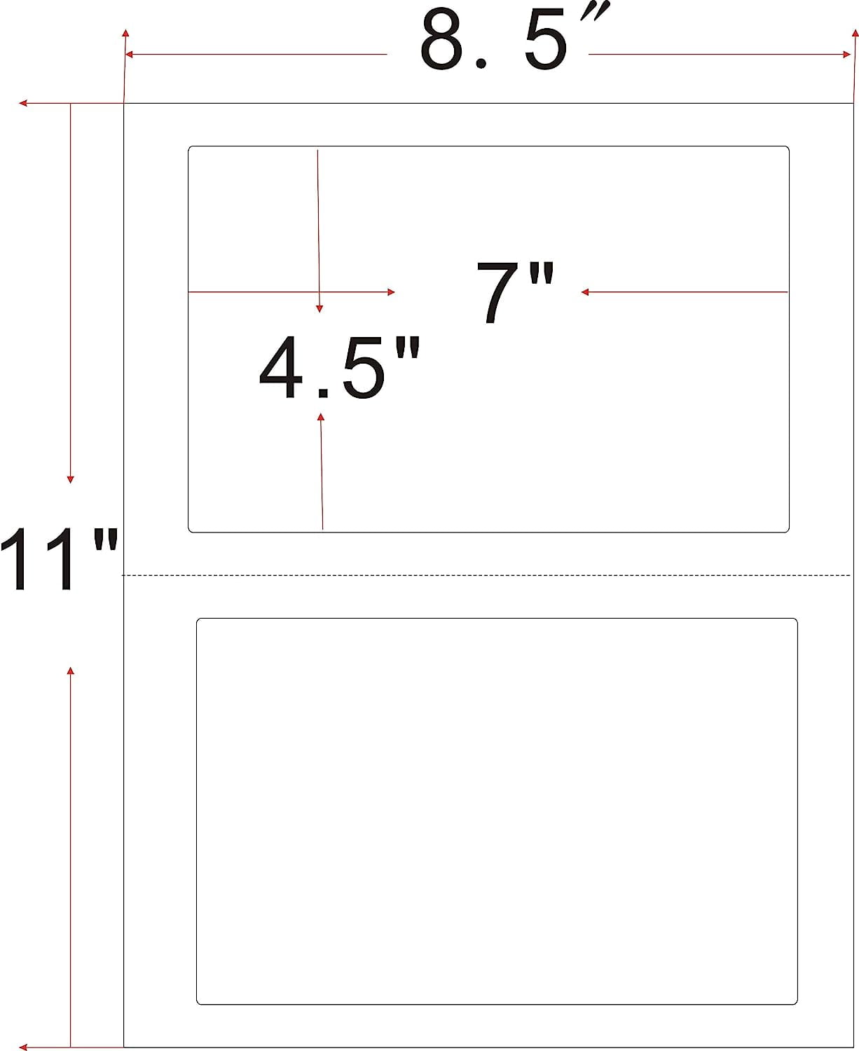 2000 Quality Round Corner Perforated Shipping Labels 2 Per Sheet 7" x 4 ...