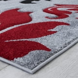 Allstar Grey Modern Geometric flowers design Area Rug (3' 9" x 5' 1 ...