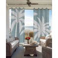 Blue Palm Tree Blackout Curtains for Bedroom Living Room, Summer ...