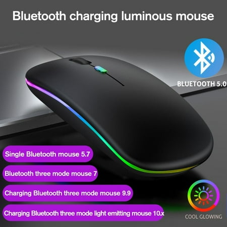 Bluetooth Computer Mouse Wireless Mouse Rgb Gaming Silent Rechargeable ...