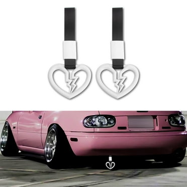 Xotic Tech 2 Pieces JDM Heart Shaped Car Handle Straps, Rear Bumper ...