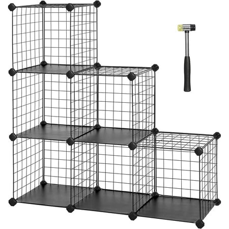 Wire Cube Storage Organizer, 6-Cube Metal Grids Storage Shelf, Closet ...