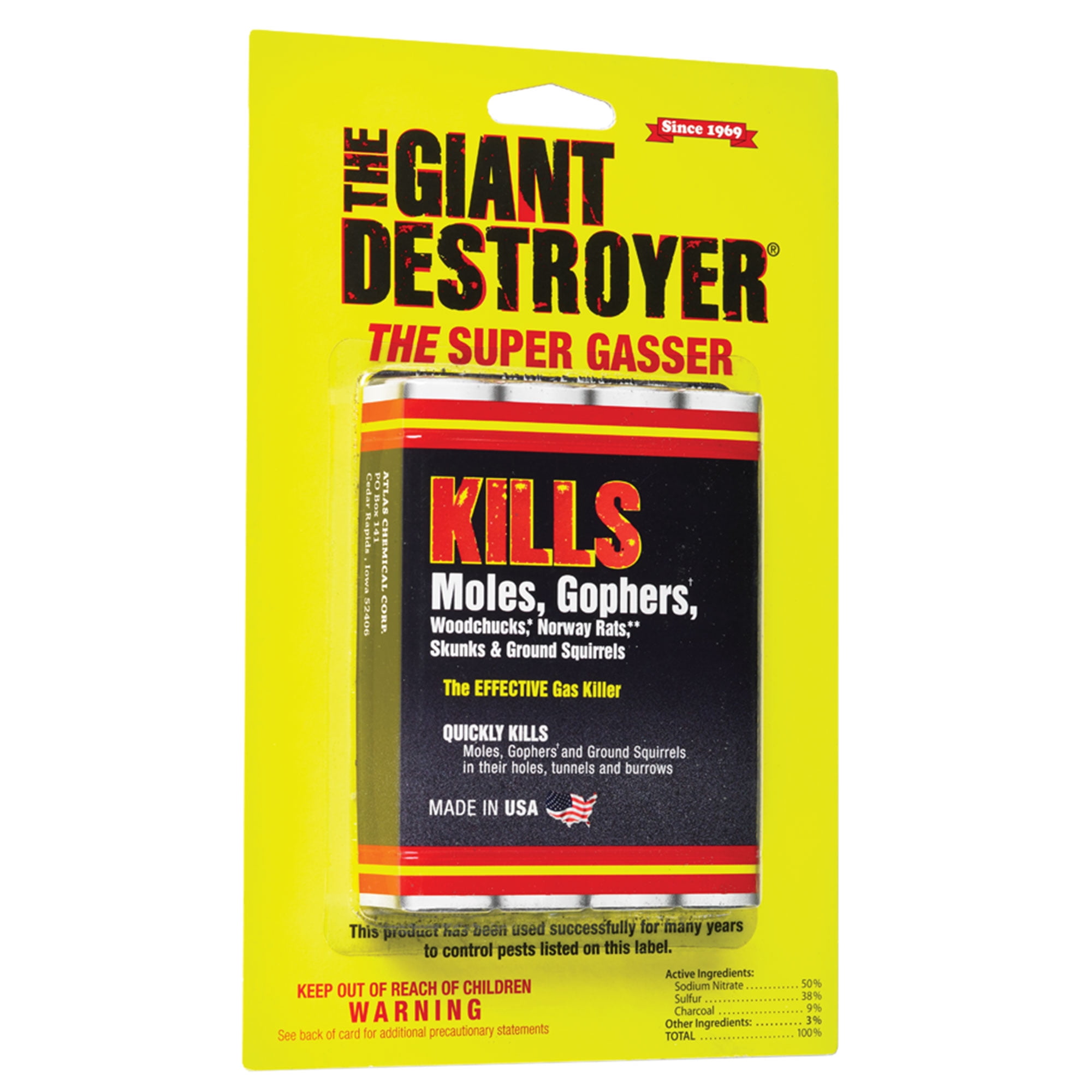 The Giant Destroyer GI00333 1.75 Oz Super Gasser Pest Killer, 4 Pack ...