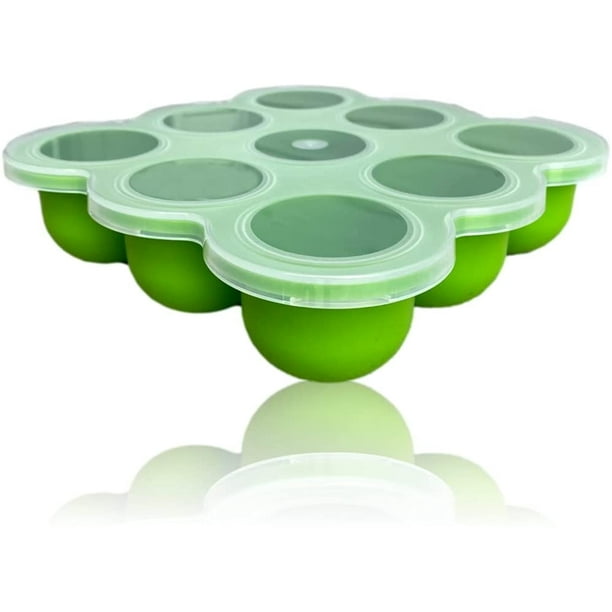 9 Cups Airtight Portion Storage Container, Silicone Freezer Tray with ...