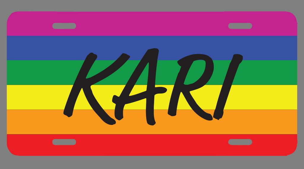 Kari Name Pride Flag Style License Plate Tag Vanity Novelty Metal | UV ...