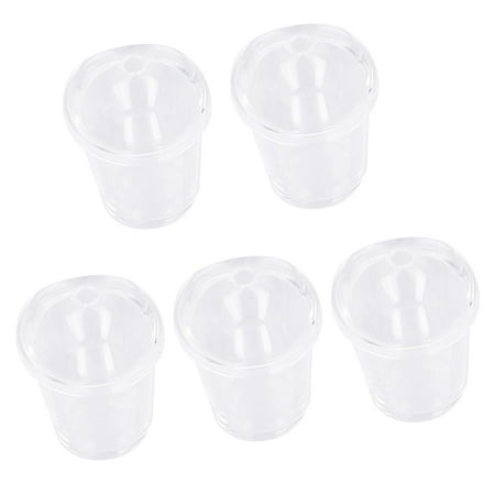 5pcs Dollhouse Simulation Coffee Cups With Lids, 1/12 Scale Transparent ...