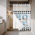 Beach Theme Home No Hook Shower Curtain with Snap in Liner, Retro Shell ...