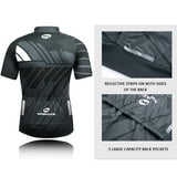 Cycling Tops Men Short Sleeve with Pockets Reflective Bicycle Shirt ...
