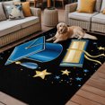 Blue Graduation Cap Outdoor Rug, Diploma Yellow Sparkling Stars ...