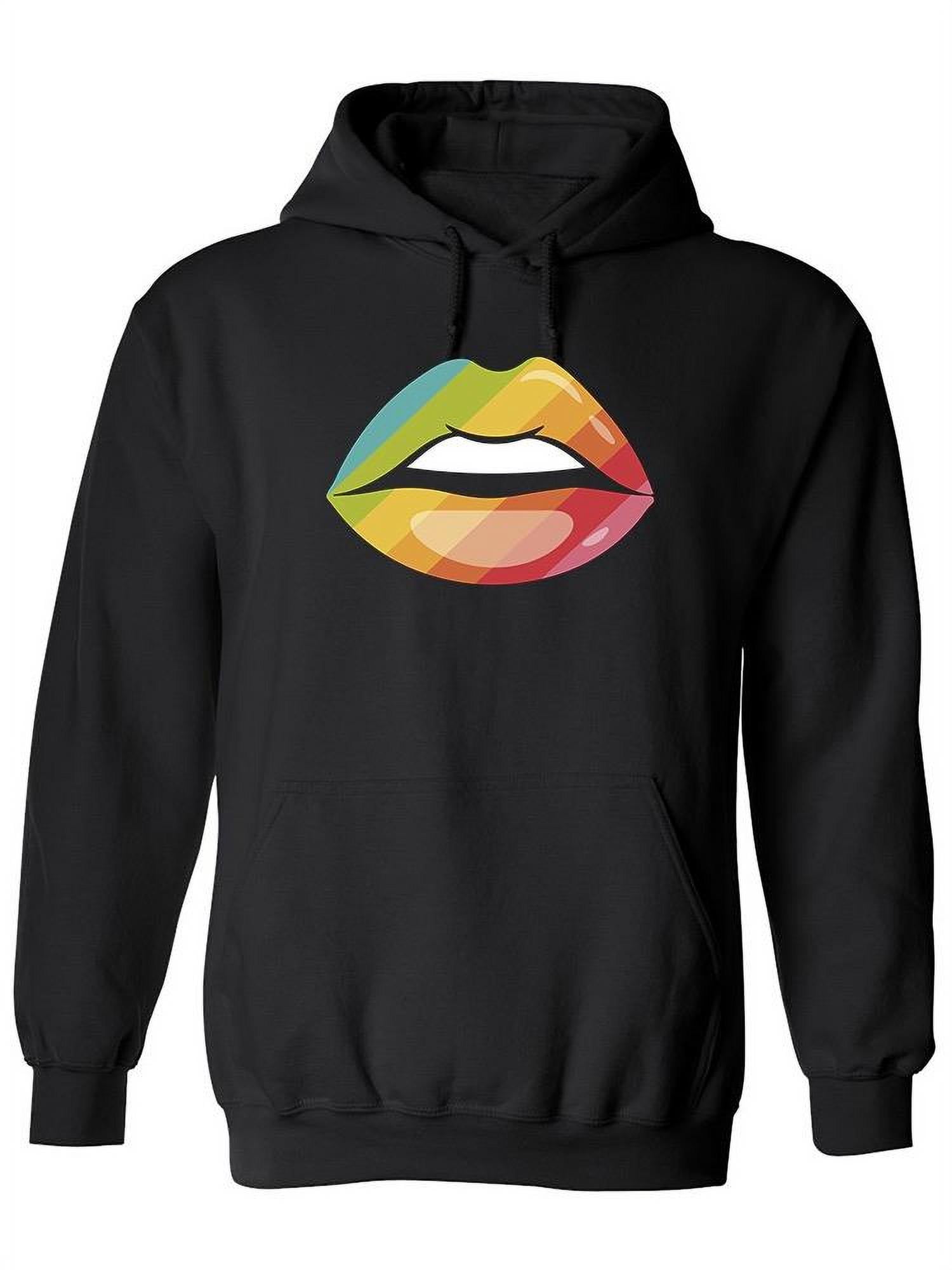 Rainbow Lips. Hoodie Women -SPIdeals Designs, Female Small - Walmart.com