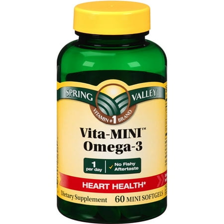 Spring Valley Vita-MINI Omega-3 Softgels, 3600 Mg, 60 Ct - Walmart.com