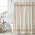 72x78 Inch Shower Curtain Tan Stripes Bathroom Decor, Waterproof Fabric ...