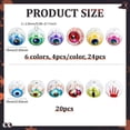 44Pcs 8 Styles Iridescence Acrylic Beads Round with Eye Mixed Color ...