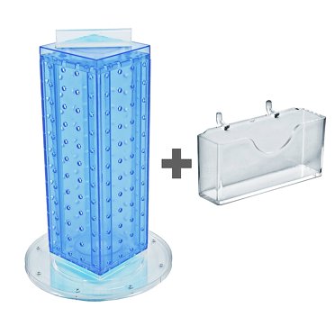 Azar Displays 700513-BLK Black Revolving 13.5"W x 22"H Pegboard Counter ...