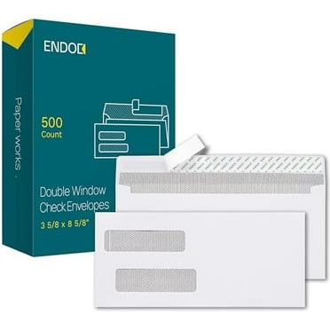 500 Double Window Security Gummed Check Envelopes Compatible for ...