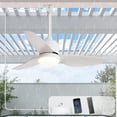52/42 Inch, 3-Blade Outdoor Ceiling Fan, IP54, Black, Remote + APP ...